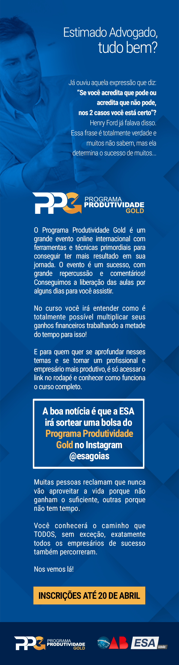 Papel da OAB-GO é destacado pelo presidente da entidade | OAB Goiás